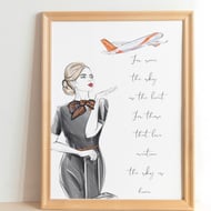 Easyjet Cabin Crew Print 'For most, the sky is ... - Folksy