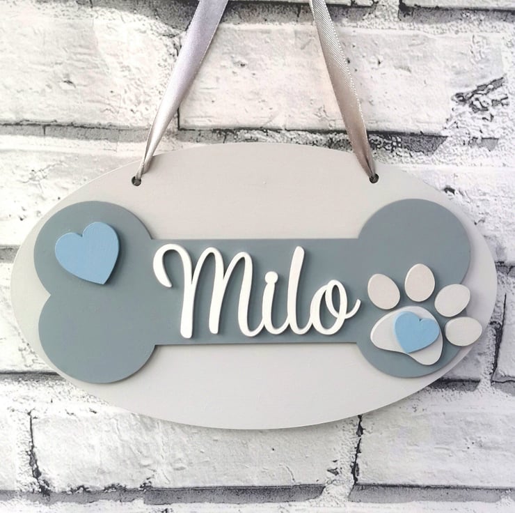 Personalised Dog Puppy Pet Name Wooden Plaque S... - Folksy