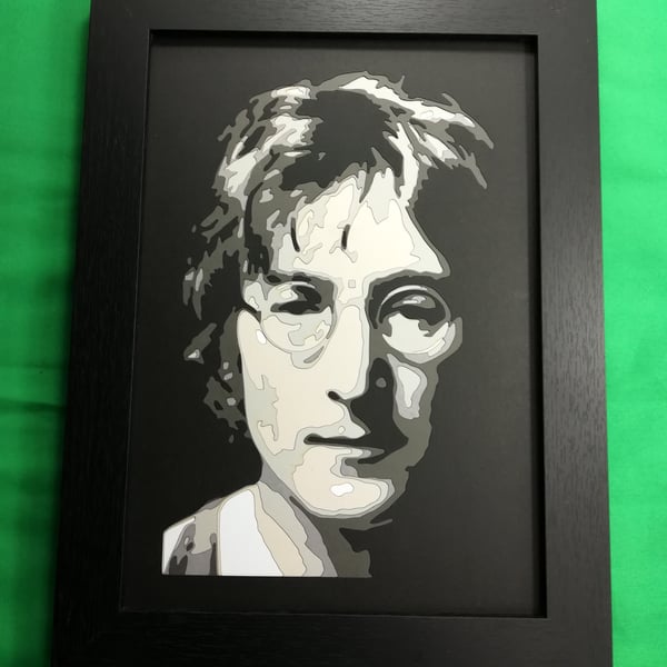 John Lennon, A4 papercut art, layered paper wal... - Folksy
