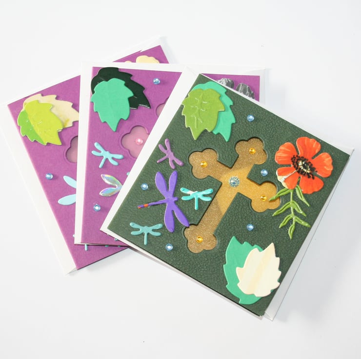 Celtic Cross Die-cut Cards x 3 - Folksy
