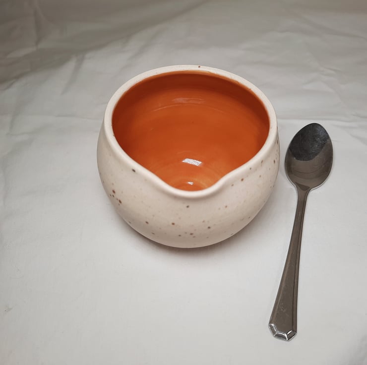 HAND MADE CERAMIC DIMPLED POURER - glazed in bu... - Folksy