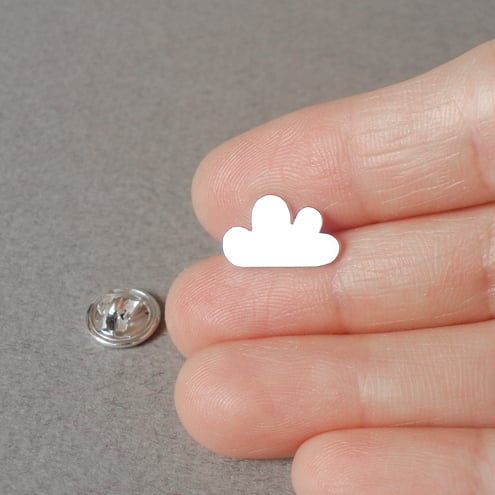 fluffy cloud lapel pin tie tack in sterling silver - Folksy