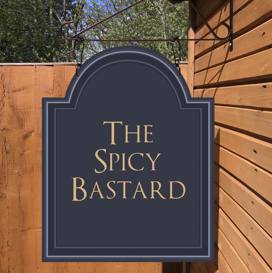 The Spicy Bastard - Hanging personalised bar sign - Folksy