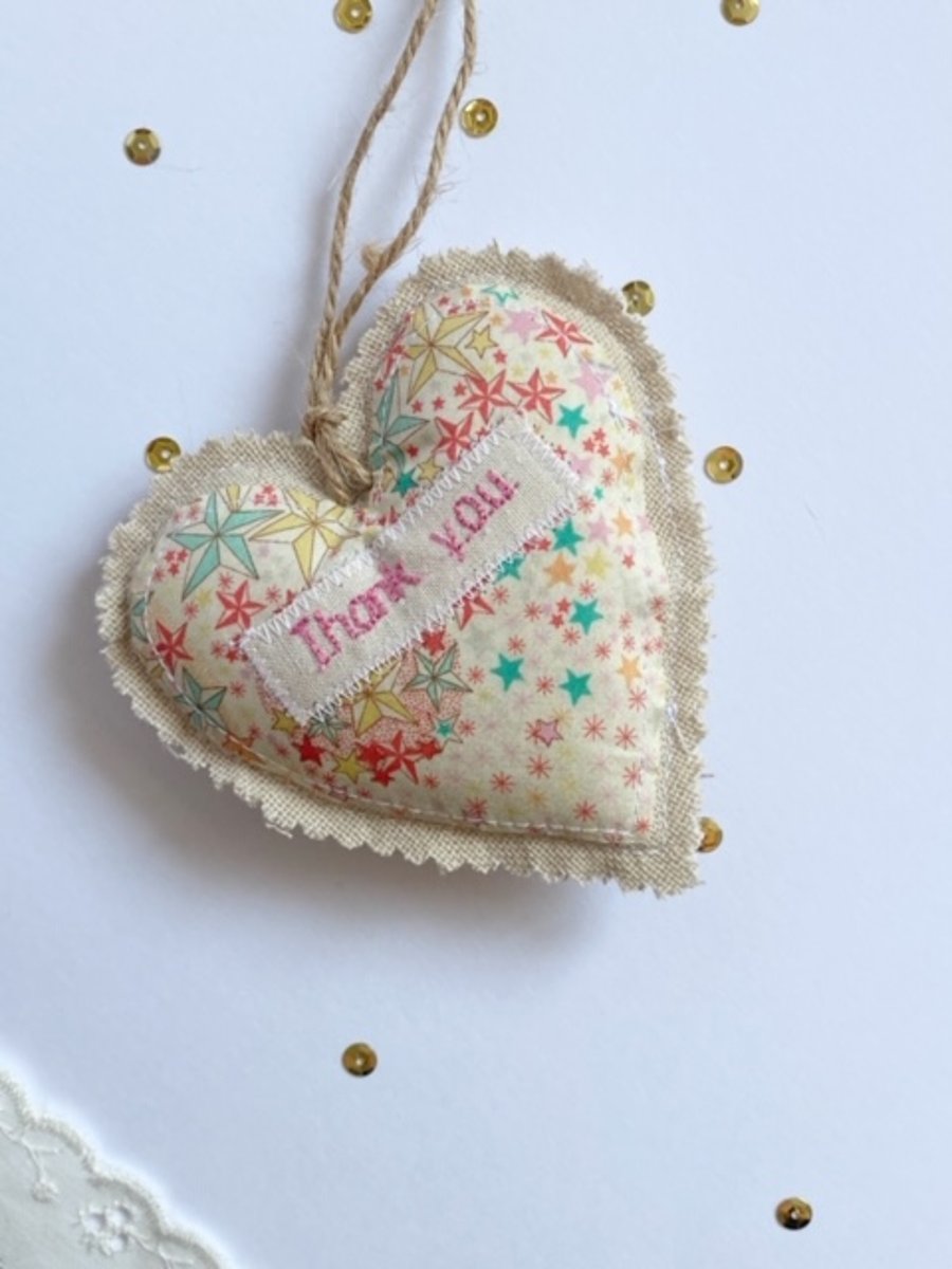 Thank you heart hanging gift - Folksy