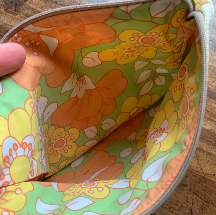 Retro cotton zip pouch - Folksy