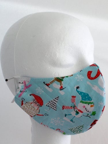 Hand made face mask printed with fun festive ca... - Folksy