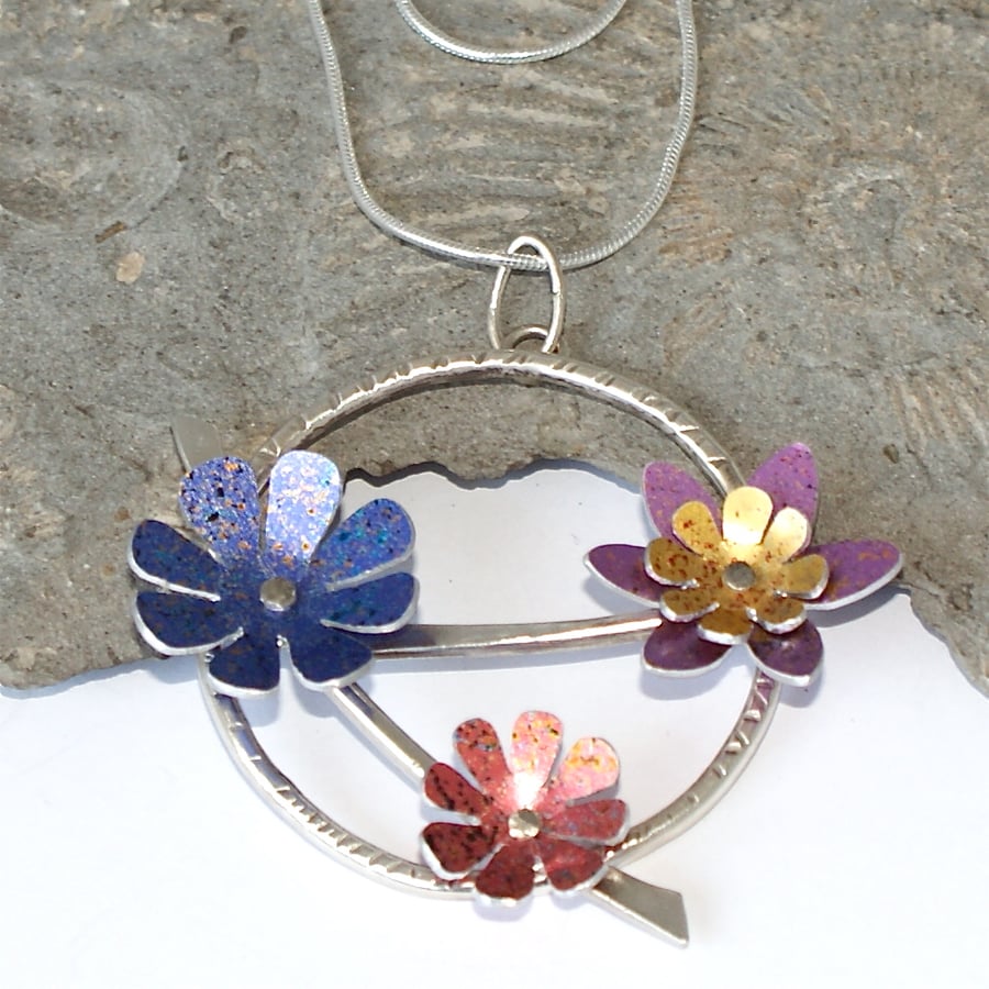 Spring flowers statement necklace - Folksy