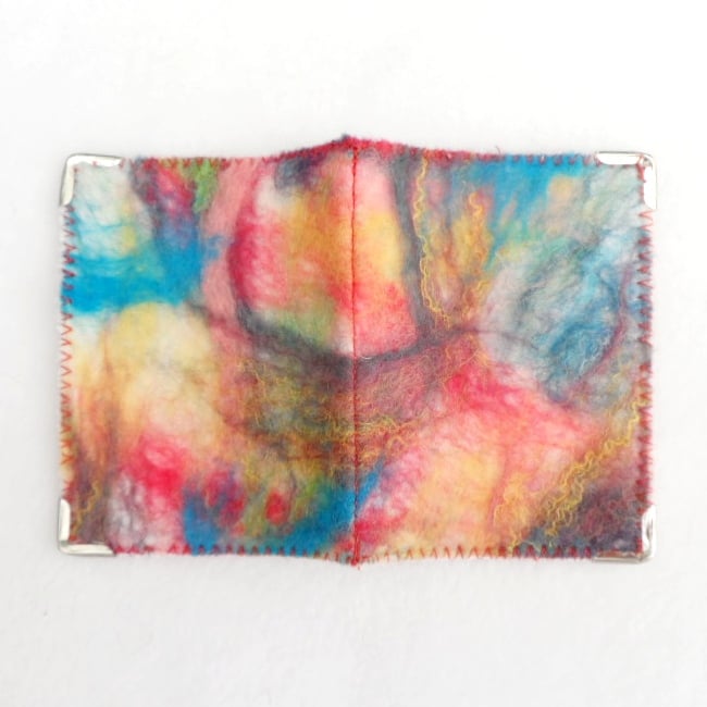 Multicoloured hand felted card wallet for credi... - Folksy