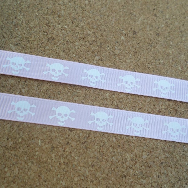 3m Ribbon - Printed Grosgrain - 9mm - Skull &am... - Folksy