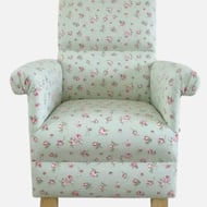 Clarke Rosebud Sage Green Fabric Adult Armchair... - Folksy