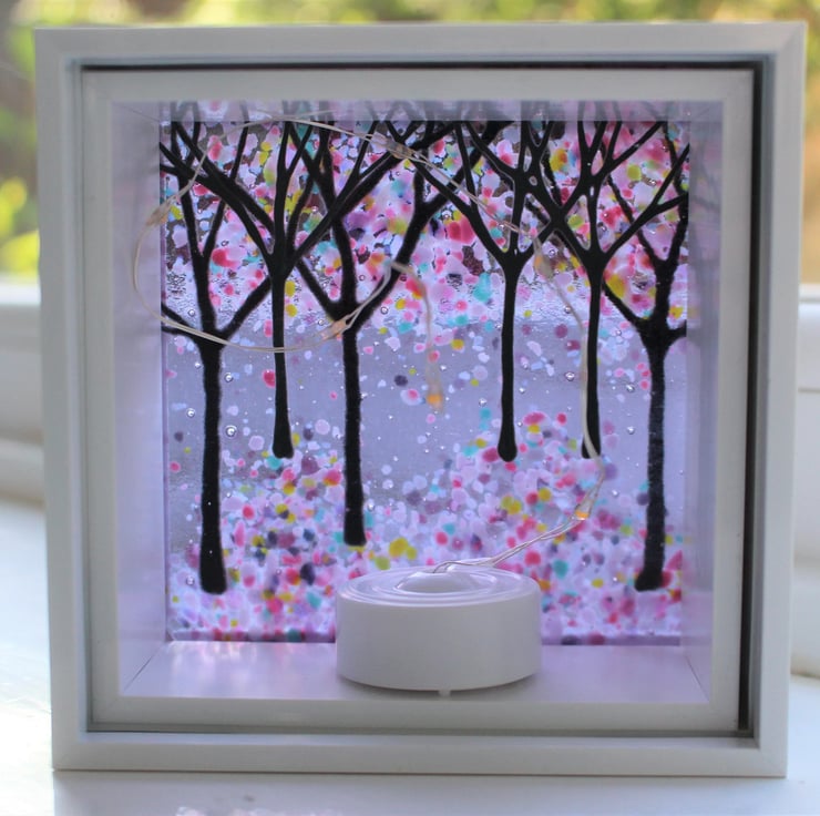 Seconds Sunday 10cm x 10cm Deep Frame Fused Gla... - Folksy