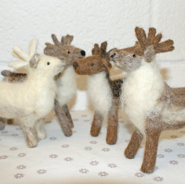 Needle felted reindeer - Folksy