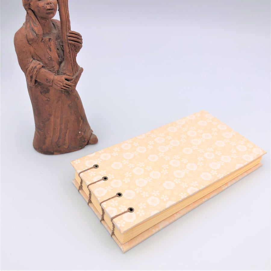 Dark Cream pocket notebook - coptic stitch - Folksy