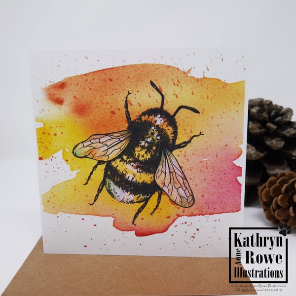 Bee, Bumblebee, Bee Card, Bumblebee Card, Wildl... - Folksy