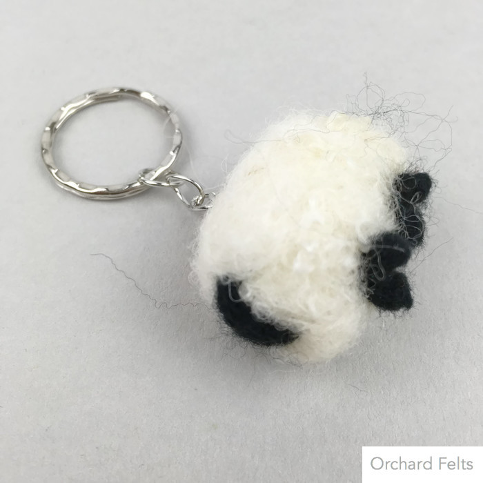 Key ring with mini needle felted sheep - Folksy
