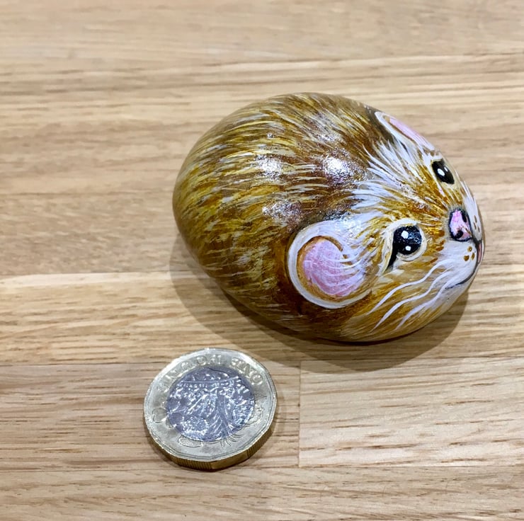 Mouse hand painted pebble garden rock art wildl... - Folksy