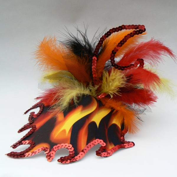 Fire fascinator hat - Folksy