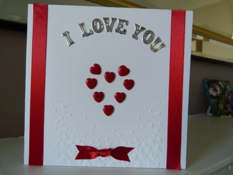 Red Button Heart Anniversary Card - Folksy