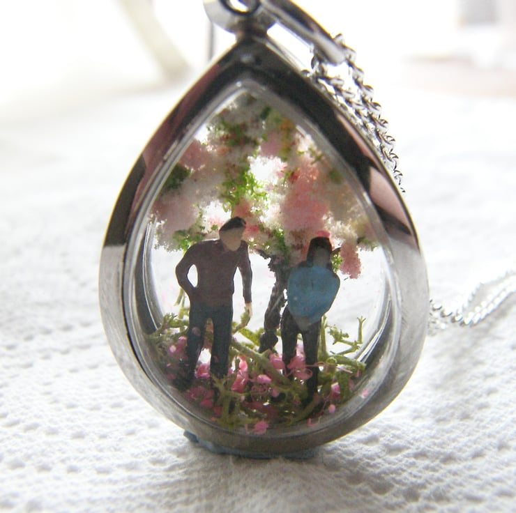 Cherry Blossom Tree Teardrop Pendant - Valentin... - Folksy