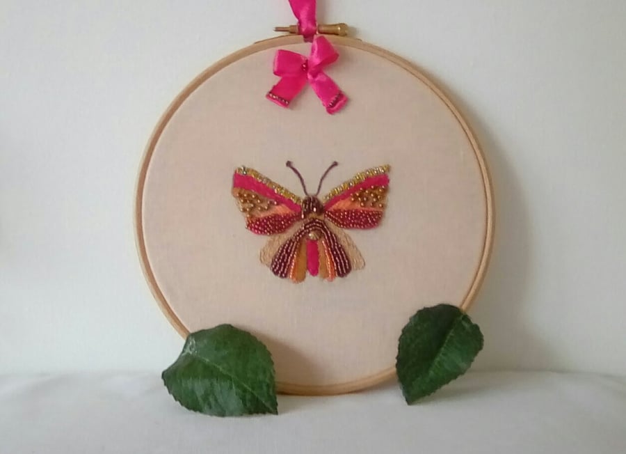 Embroidered Butterfly, Butterfly embroidery - Folksy