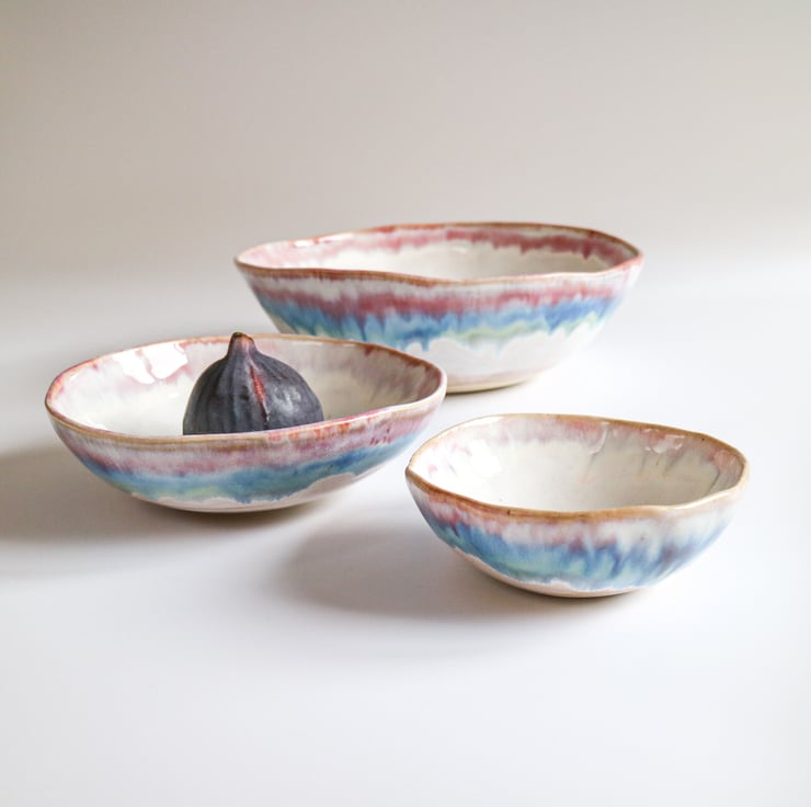 Raspberry Ripple Organic Nesting Bowls - Folksy