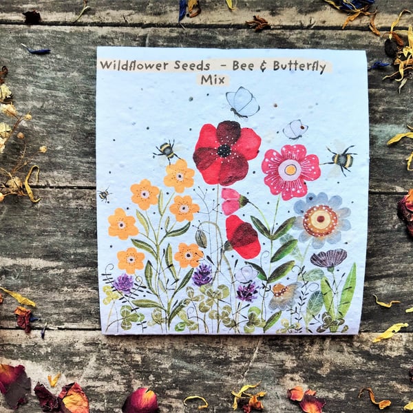 Pack of Wildflower Bee and Butterfly Seeds Mix,... - Folksy