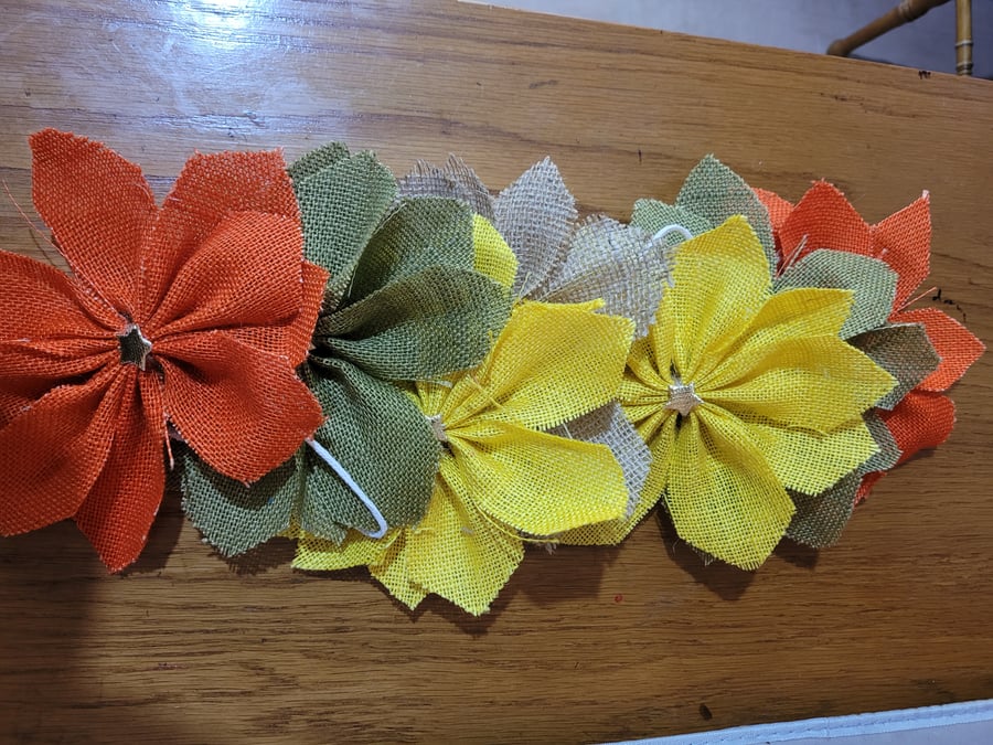 Rustic Hessian bunting - Folksy