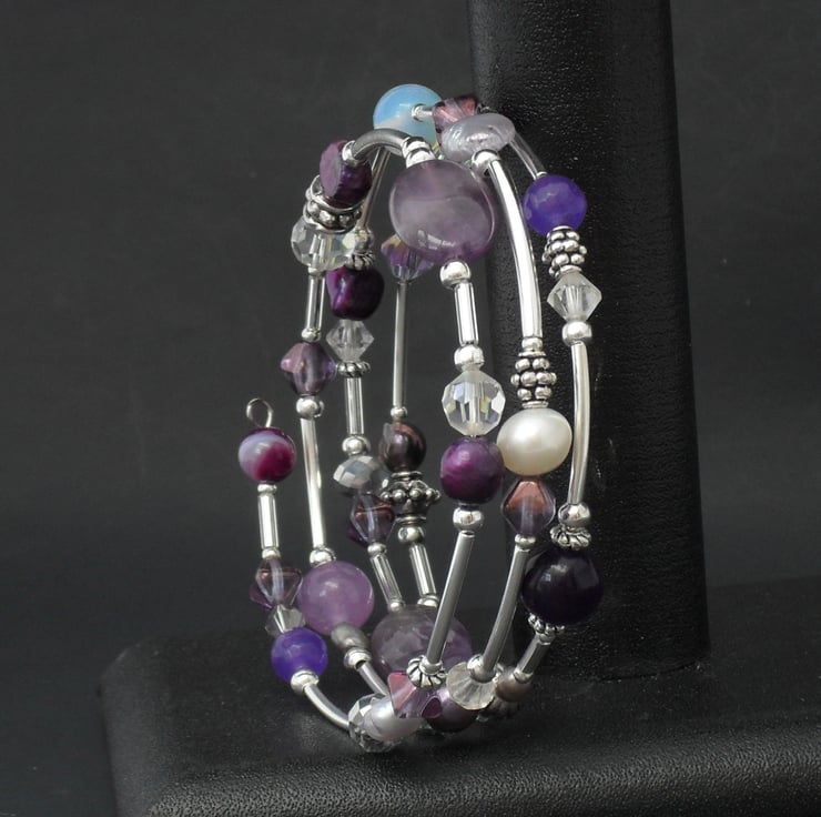 Amethyst, pearl, crystal and purple & laven... - Folksy