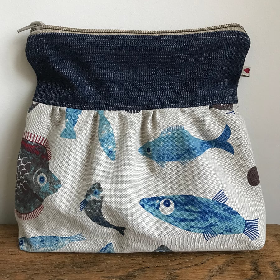 Fish zip bag - Folksy