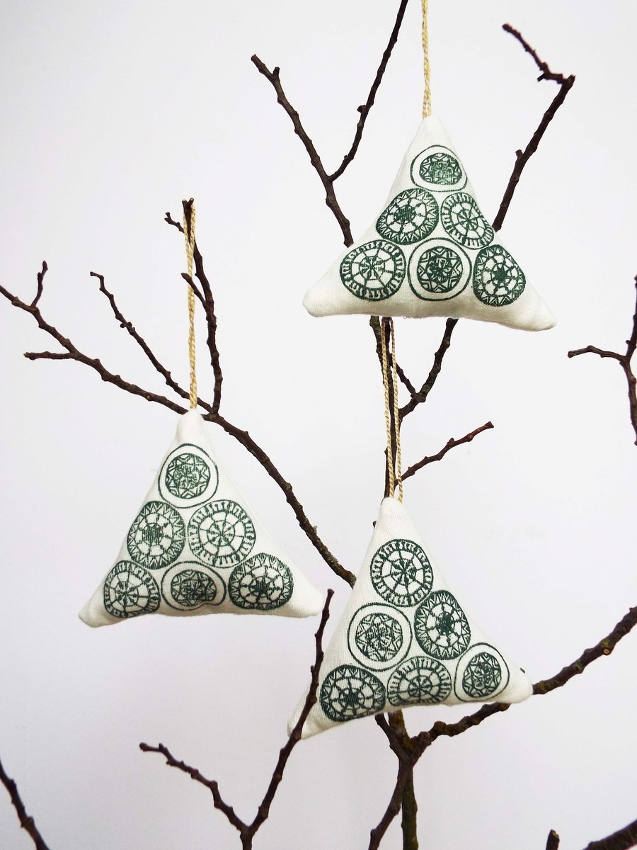 Folk Art Christmas Tree Decoration - Folksy