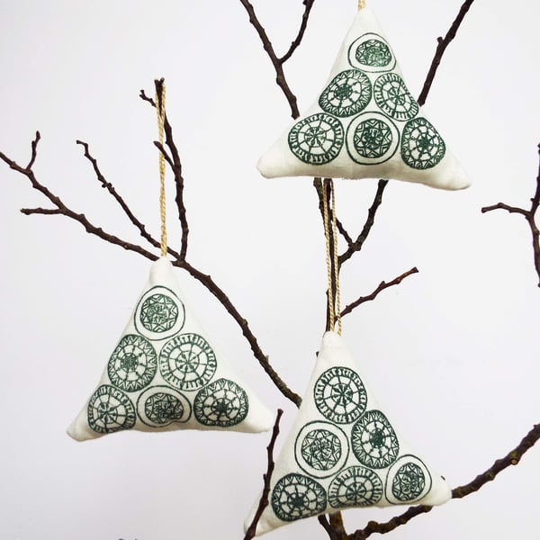 Folk Art Christmas Tree Decoration - Folksy