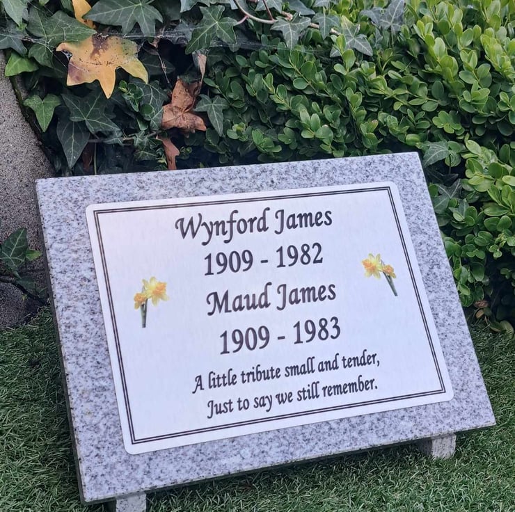 Personalised Grave Plaque Slanted Memorial Ston... - Folksy