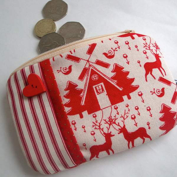 SALE Cotton Christmas Coin Purse - Folksy