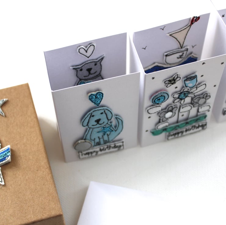 'Happy Birthday' - A Box of Six Cards with Enve... - Folksy