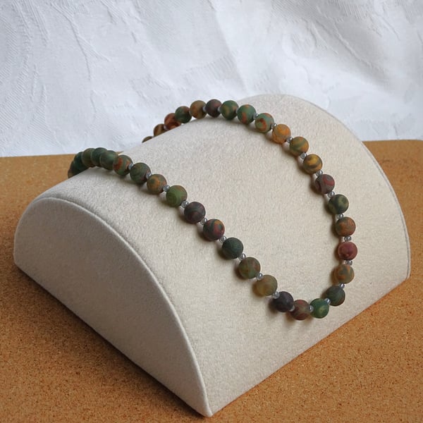 Green Agate Necklace - Folksy