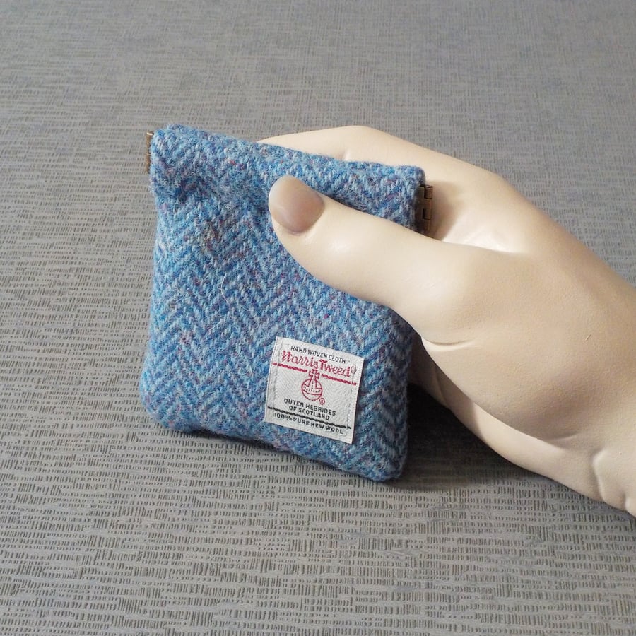 Harris tweed purse pocket change flex top coin ... - Folksy