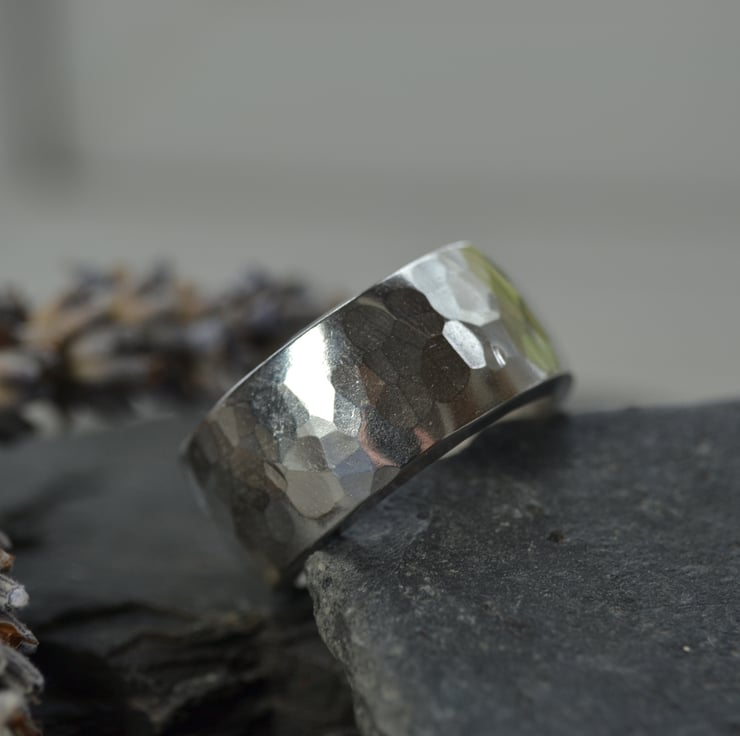 Chunky heavy sterling silver mens ring - Folksy