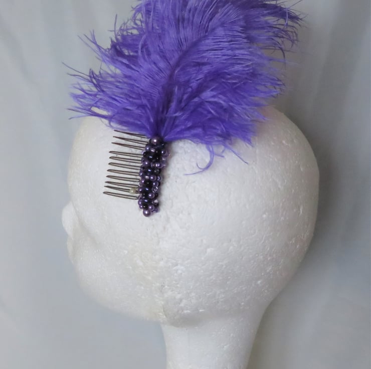 Ultraviolet Purple Ostrich Feather & Crysta... - Folksy