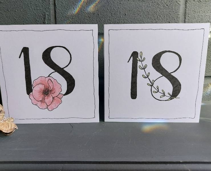 Milestone Birthday Card - Hand-drawn Floral or ... - Folksy