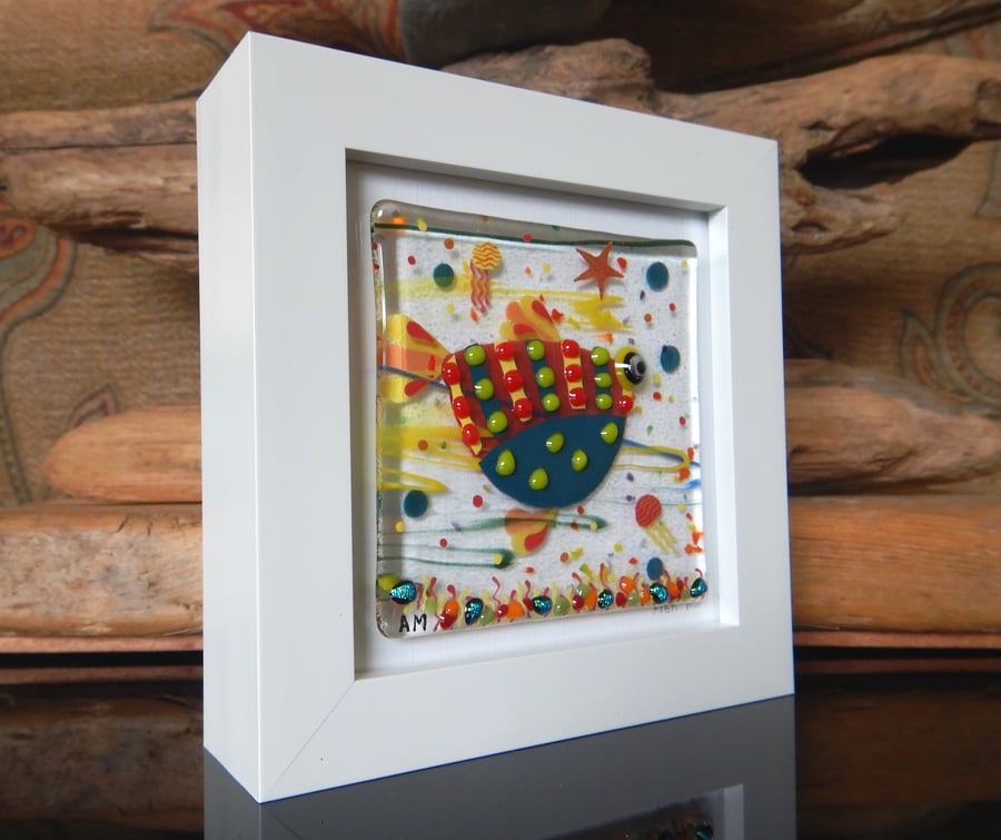 Handmade Fused Glass 'Little Fish' Picture - Folksy