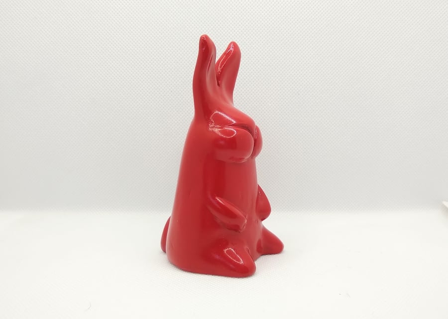 Red Rabbit - Original sculpture Polymer Clay - Folksy