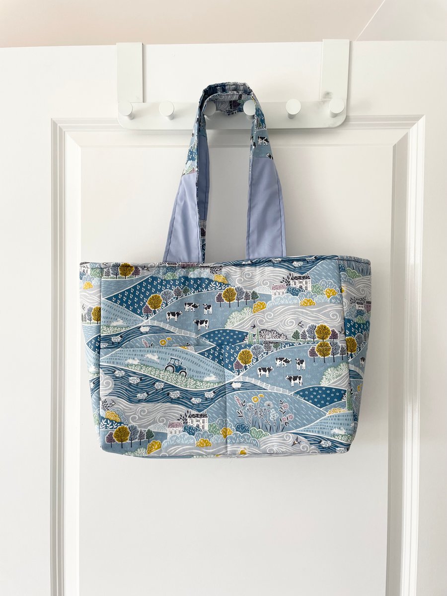 Handmade Farm Countryside Large Pocket Tote - Folksy