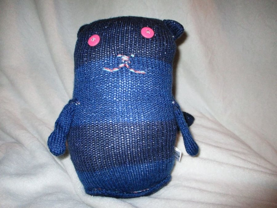 Squashier Dual Blue Glittery Giant Cat Soft Toy... - Folksy