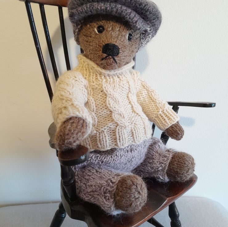 Knitted Mohair Bear, Traditional Teddy Bear - Folksy