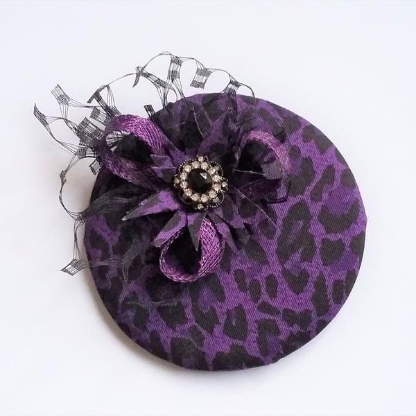 Purple & Black Leopard Print Cocktail Perch... - Folksy