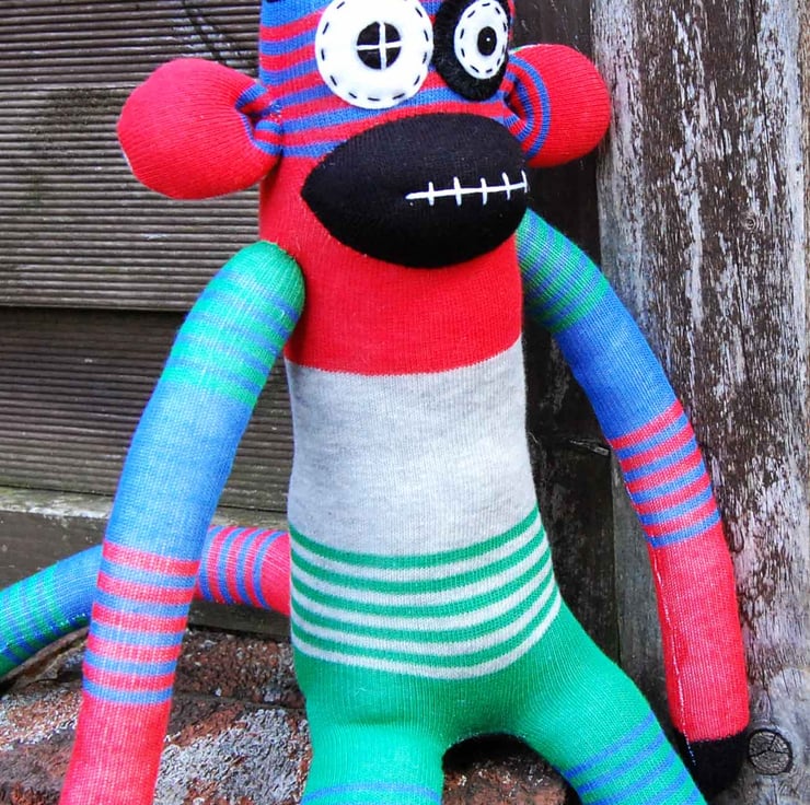 Sock Monkey - Reuben - Folksy