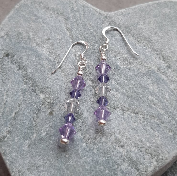 Sterling Silver Lilac Crystals With Swarovski® ... - Folksy