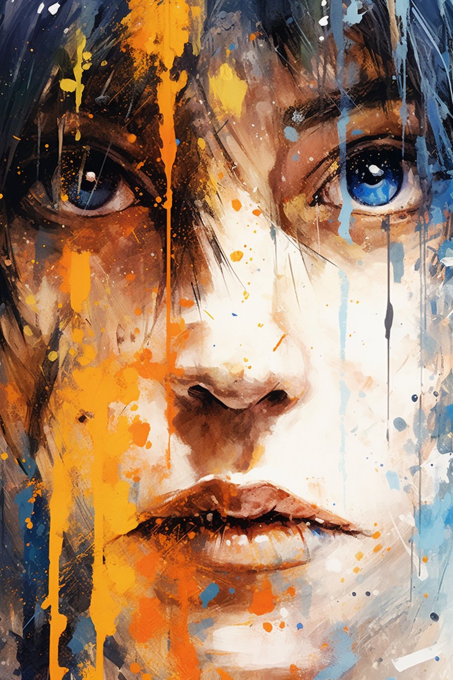 16 x 24 inch digital portrait painting - Folksy