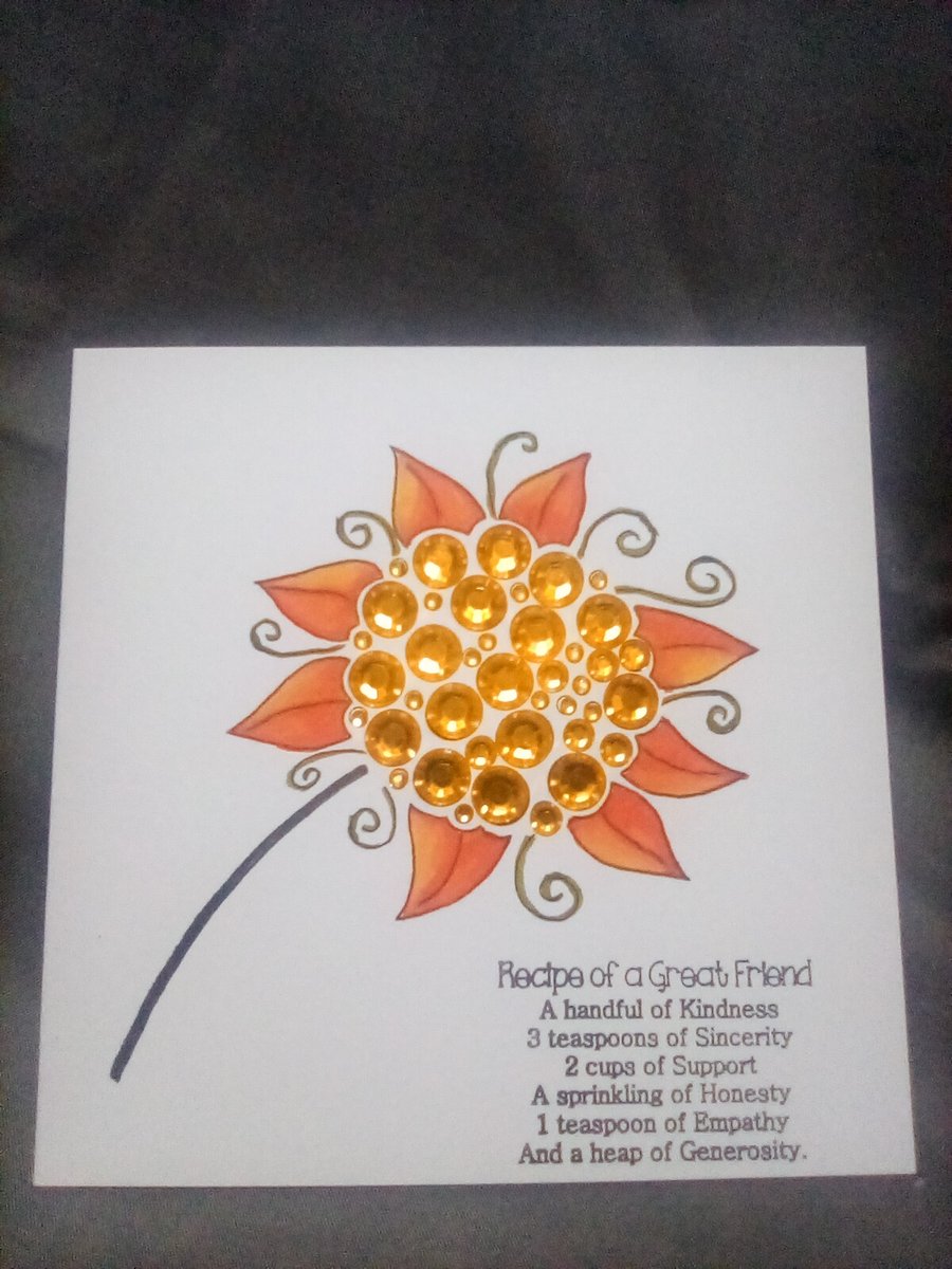 Great friend floral watercolour and embellished... - Folksy