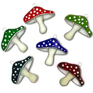 Stained Glass Toadstool Suncatcher - Handmade W... - Folksy